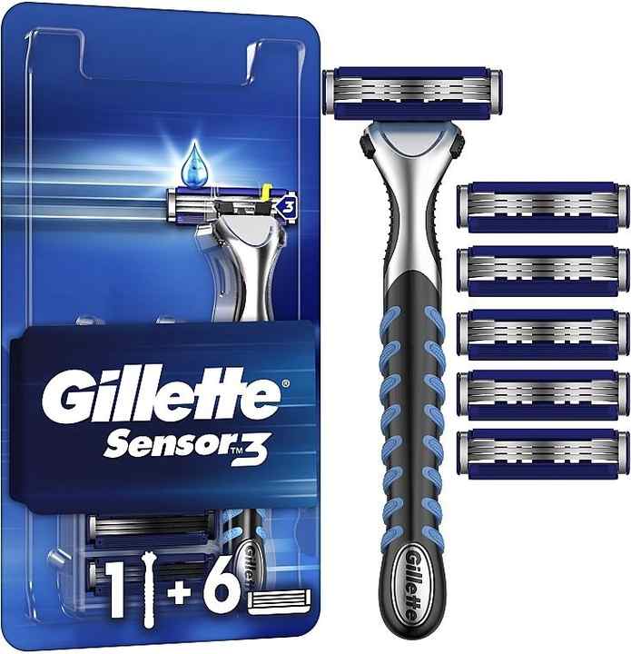 For Gillette Sensor 3 Rechargeable Razor with Plastic Handle and ...