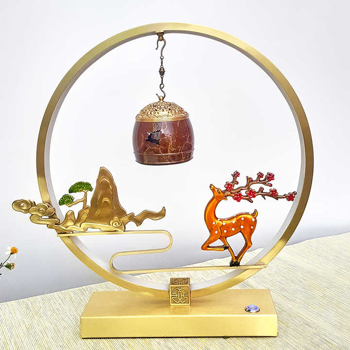 Adjustable Light Luxury Metal Modern Incense Burner With Led Lamp ...