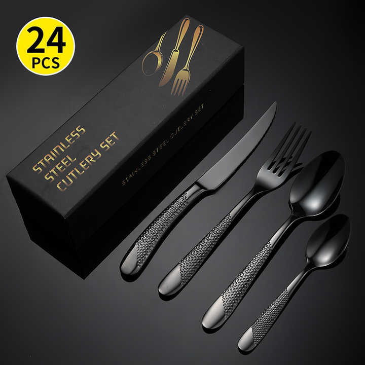Gold plated 24pcs Cutlery set fashion middle east and Europe cutlery ...