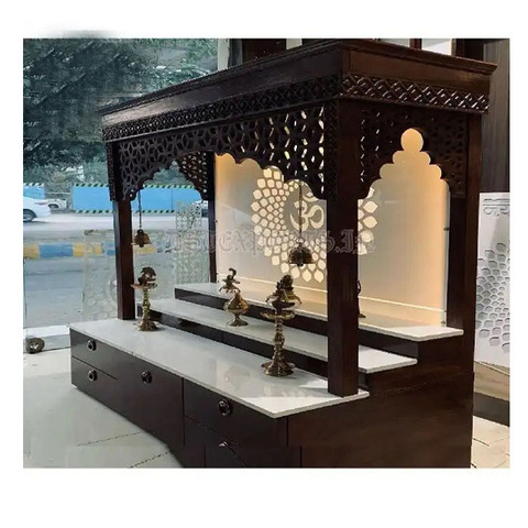 Modern Style Teak Wood Temple For Home Pooja Room Modern Temple In ...