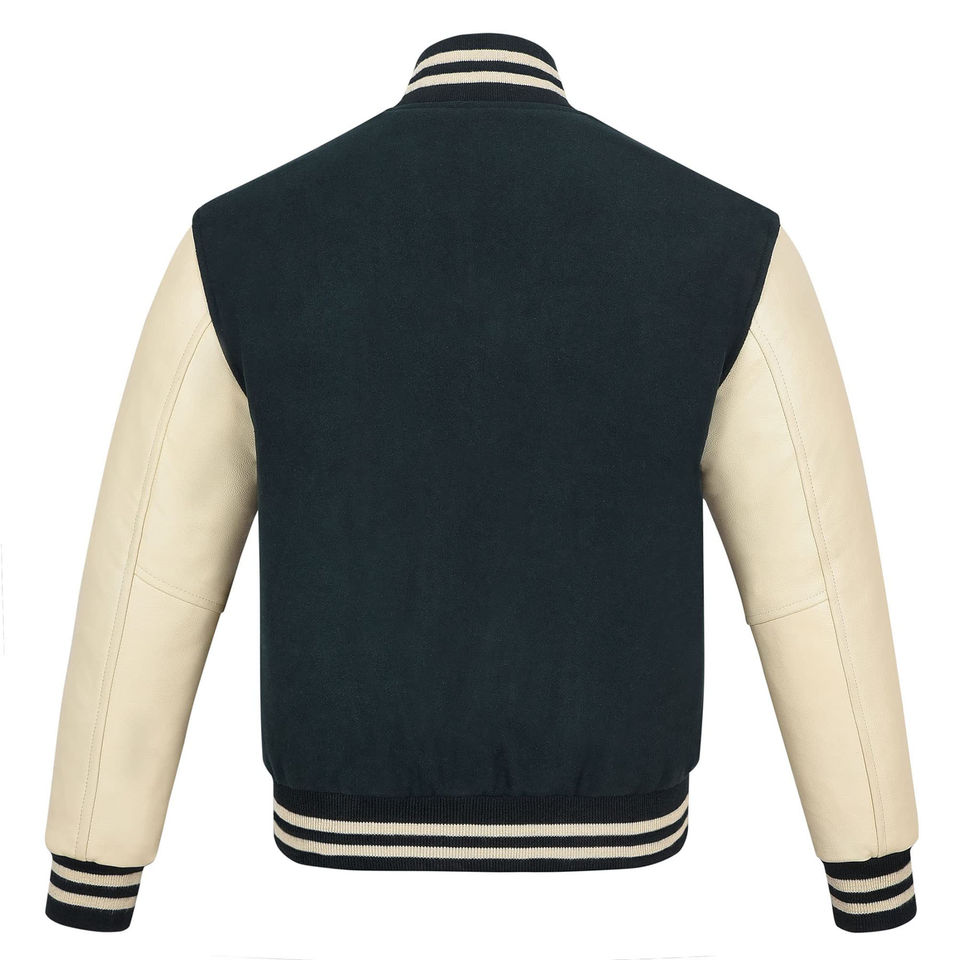 Men's Varsity Jacket 100% Polyester Shell Reversible Woolen Fabric Long ...