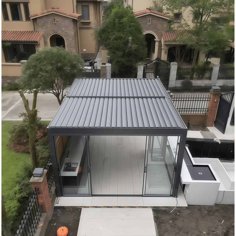 Outdoor Louvre Pergola Garden Building Sun Shade Canopy Electric ...
