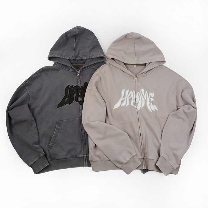 Plus Size Boxy Fit Drop Shoulder Hoodie Custom Zip up Thick 500gsm ...