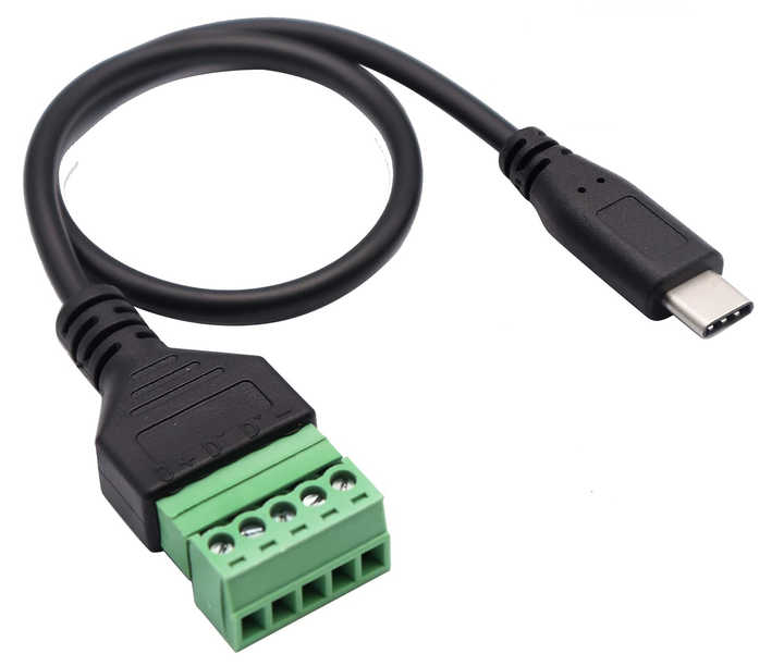 USB Type C Screw Terminal Block Connector Cable, USB 2.0 Type C Male ...