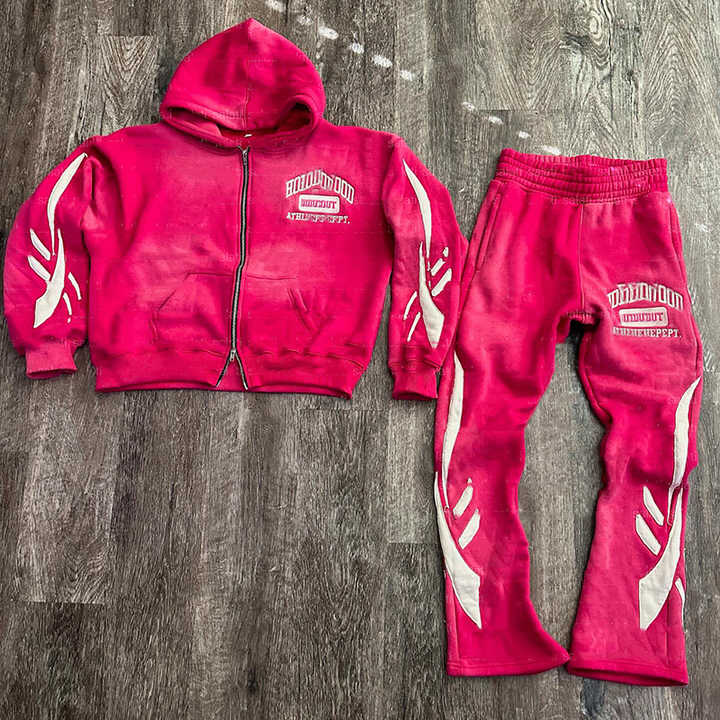 Custom Manufacturer Sun Faded Hoodies and Sweatpants Baggy French Terry ...