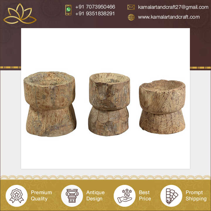 Top Selling Antique Finish Wooden Vintage Ukhali Planter Best Price ...