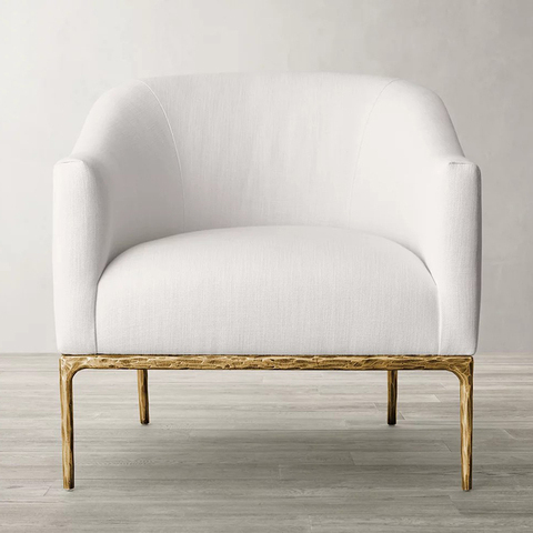 Modern Thaddeus Golden Track Arm Chair Hand Hammer Forged Metal Frame ...