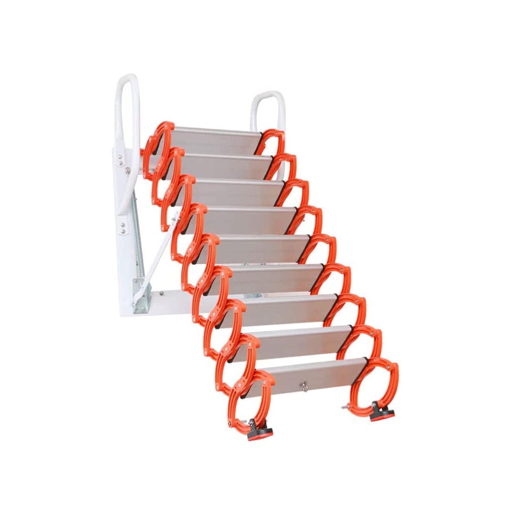Wall mounted retractable ladder store