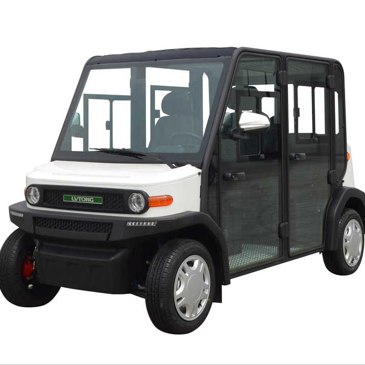 4-seaters White Electric Mini Car - Low Energy Consumption