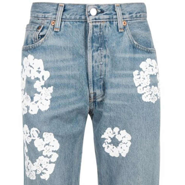 2025 Denim Tear Jeans Pants Custom Wide Leg Jeans Men's Loose Puff ...