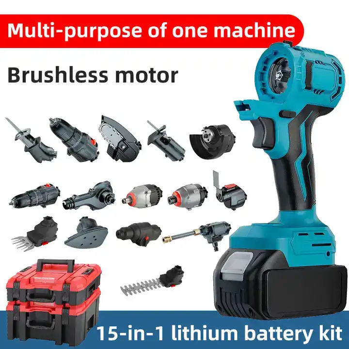 Cordless Electric Screwdriver - Multi-Head Power Drill Set