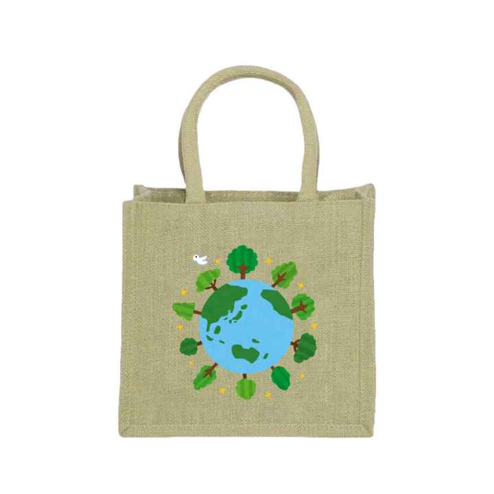 Custom Size Printed Casual Daily Use Natural Jute Fiber Tote Handles ...