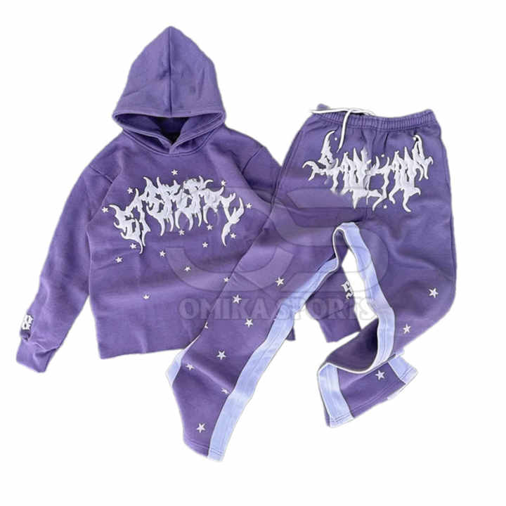 Stylish Men Puff Print Tracksuit Two Piece Set with 3D Letter Design ...