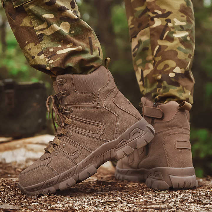 Tactical Boots High Top Outdoor Mountain Hiking Battlefield Training ...
