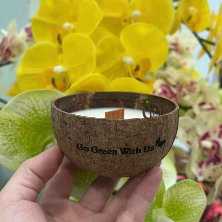 COCONUT SHELL CANDLE SOY WAX PALM WAX ECO FRIENDLY COCONUT SHELL BOWL ...