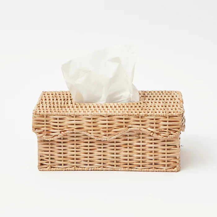 Boho Rattan Scallop Tissue Box - Eco Friendly & Durable
