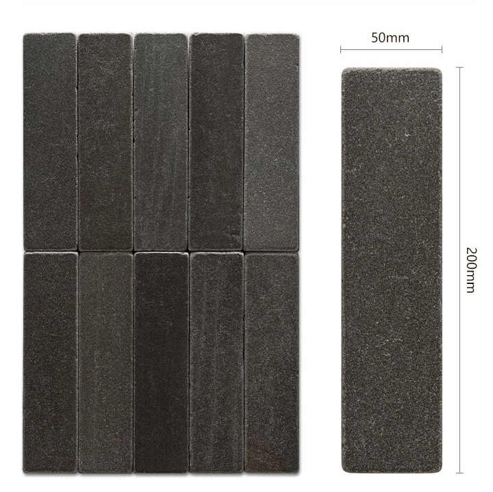 50x200mm Grey Limestone Wall Tile Honed & Tumbled Natural Stone Cobbles ...