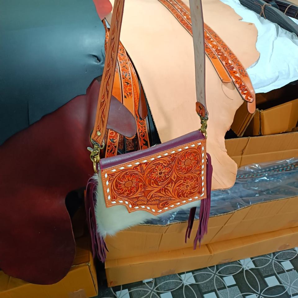 Cowhide Genuine Leather Navajo Bohemian Vintage Fashion Lady Clutch Bag ...