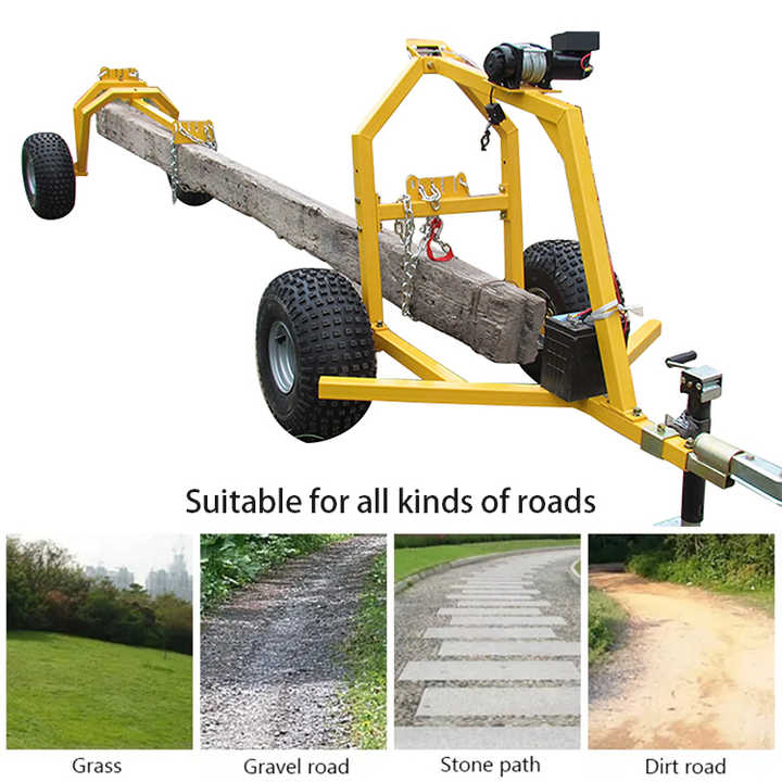 Forest Log Tandem Atv Tow Behind Tractor Log Trailer With Crane ...