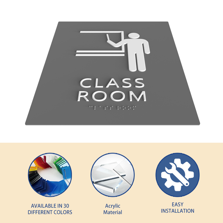 Acrylic Braille Restroom Signs - Blind-Friendly & Durable