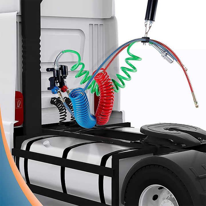 Heavy Duty 15FT Air Brake Coiled Long Tail Assembly Hose for Trailer ...