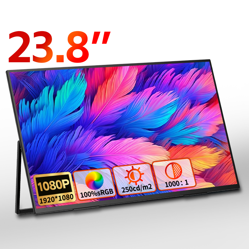 Eimio 23.8\" 100HZ Portable IPS Screen Monitor 100% SRGB Kickstand ...