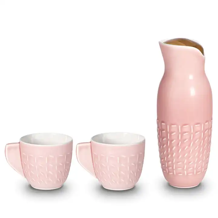 Acera Liven Designer Handcraft Ceramic Footprint Carafe Set Cup with ...