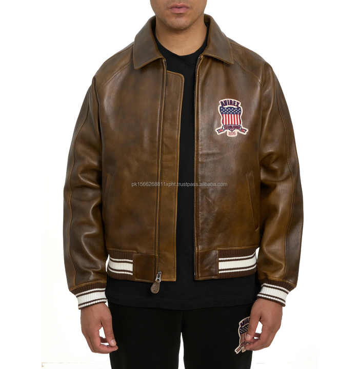 Avirex Men's Real Bomber Jacket - Limited Edition Leather
