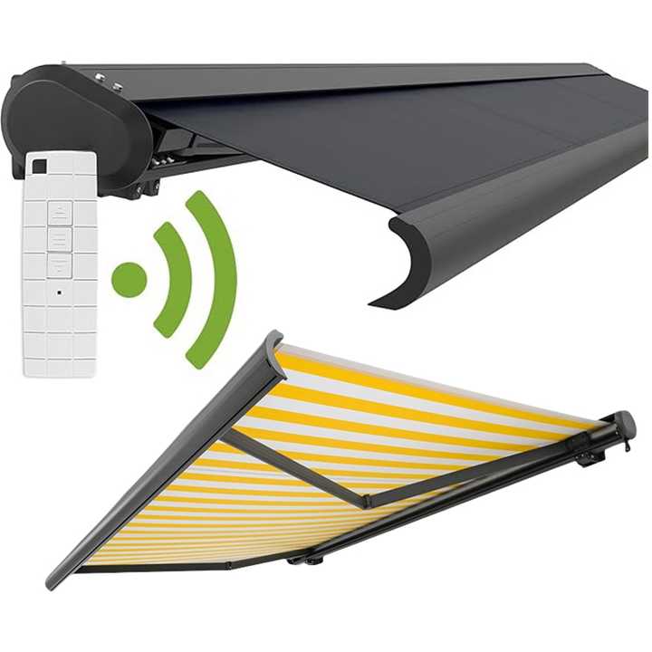 Motorized Folding Arm Awning - Full Cassette & Remote Control