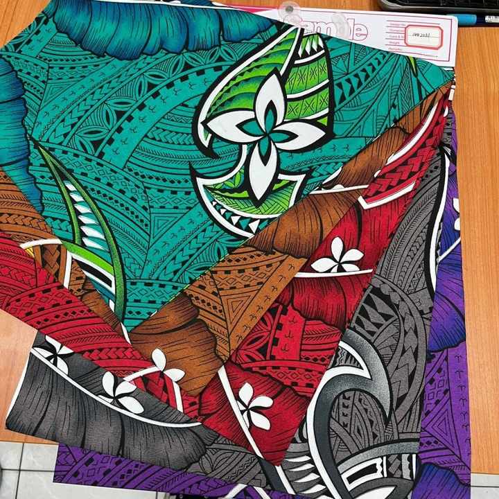 Bright Beautiful Colorful Bold New Polynesian Designs on Polyester ...