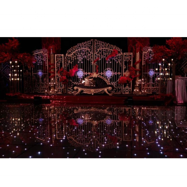 Wedding Backdrop Decor Wrought Iron Gate Luxury Gold Metal Wedding ...