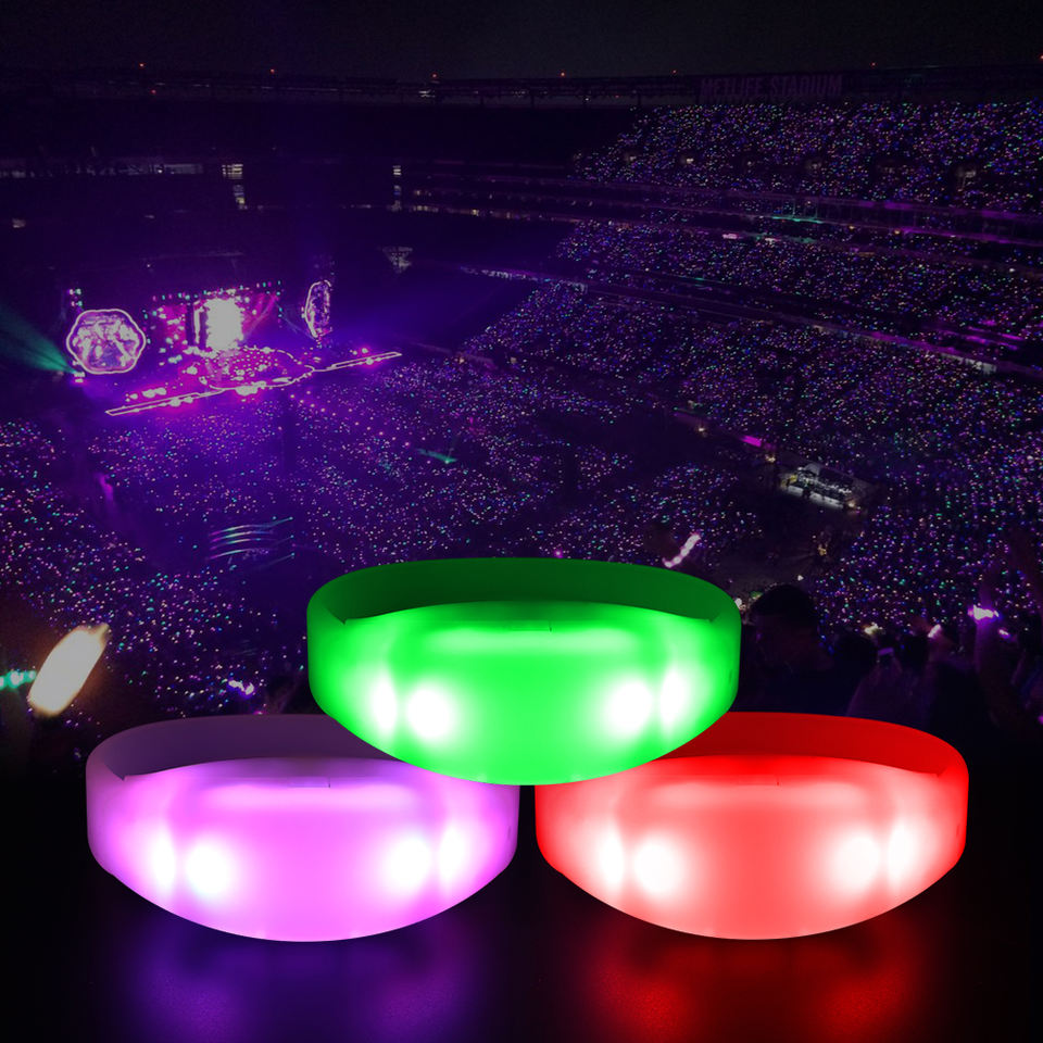 LED Light Up Bracelet with Remote Control - Silicone Wristbands for ...