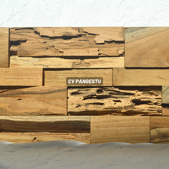 Modern Recycled Teak Wall Panels - Geometric Soundproof Decor