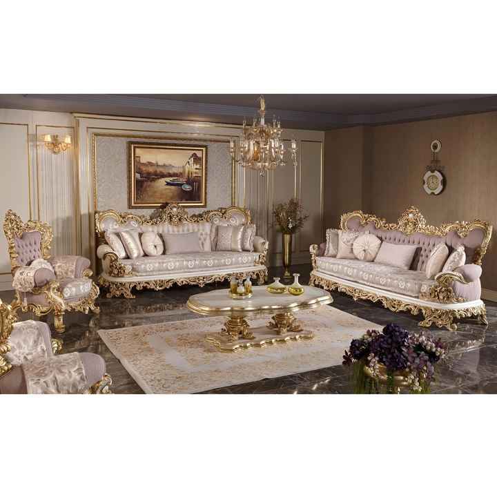 Luxury Hand Carved Mahogany Wood Royal Sofa Set with High Quality ...