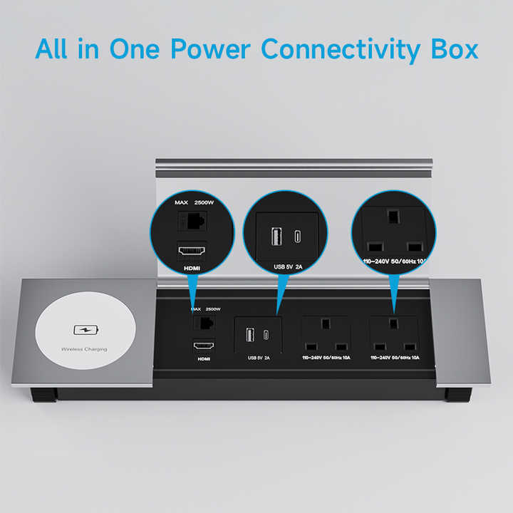 JOYE Cable Cubby - Hidden Recessed Desktop Power Outlet