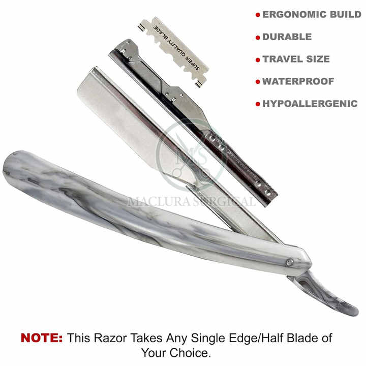 Stainless Steel Straight Edge Razor with Foldable Design for Barbers ...