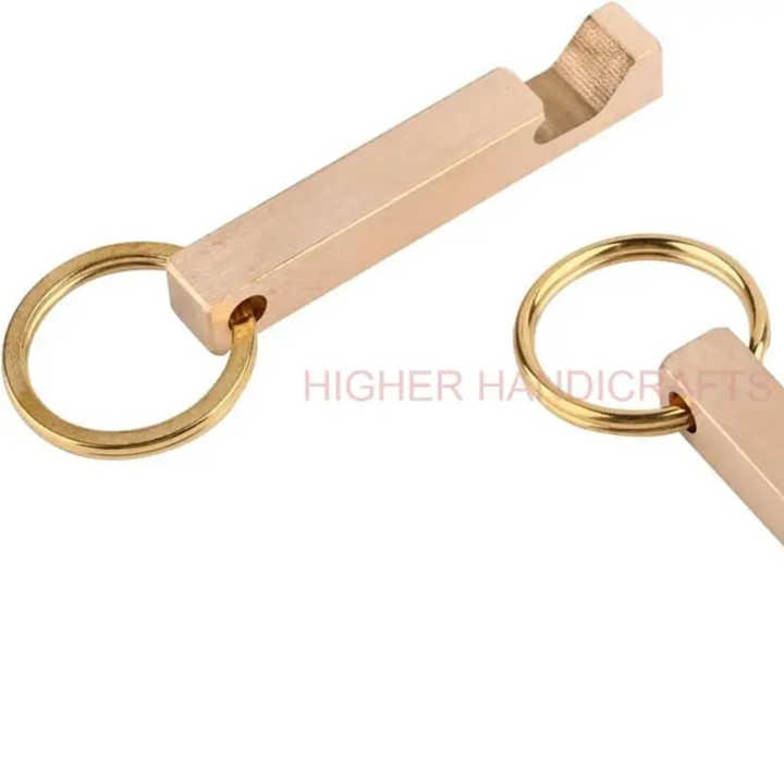 Solid Brass Keychain Bottle Opener with Key Rings Bar Gifts for Men ...