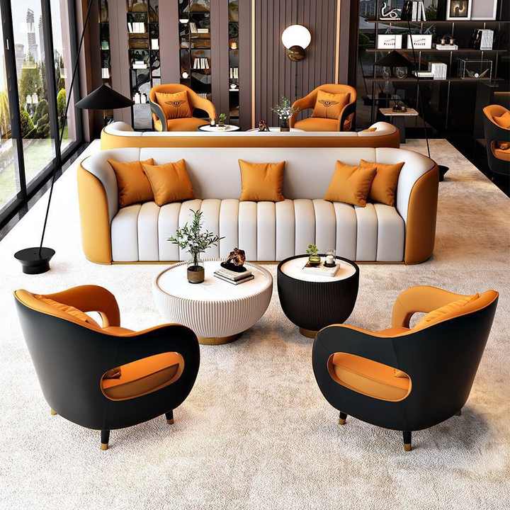Factory Custom Furniture Modular Leather Business Conference Reception ...