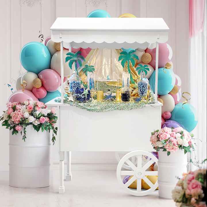 Stylish Wooden Candy Cart on Wheels for Parties & Weddings