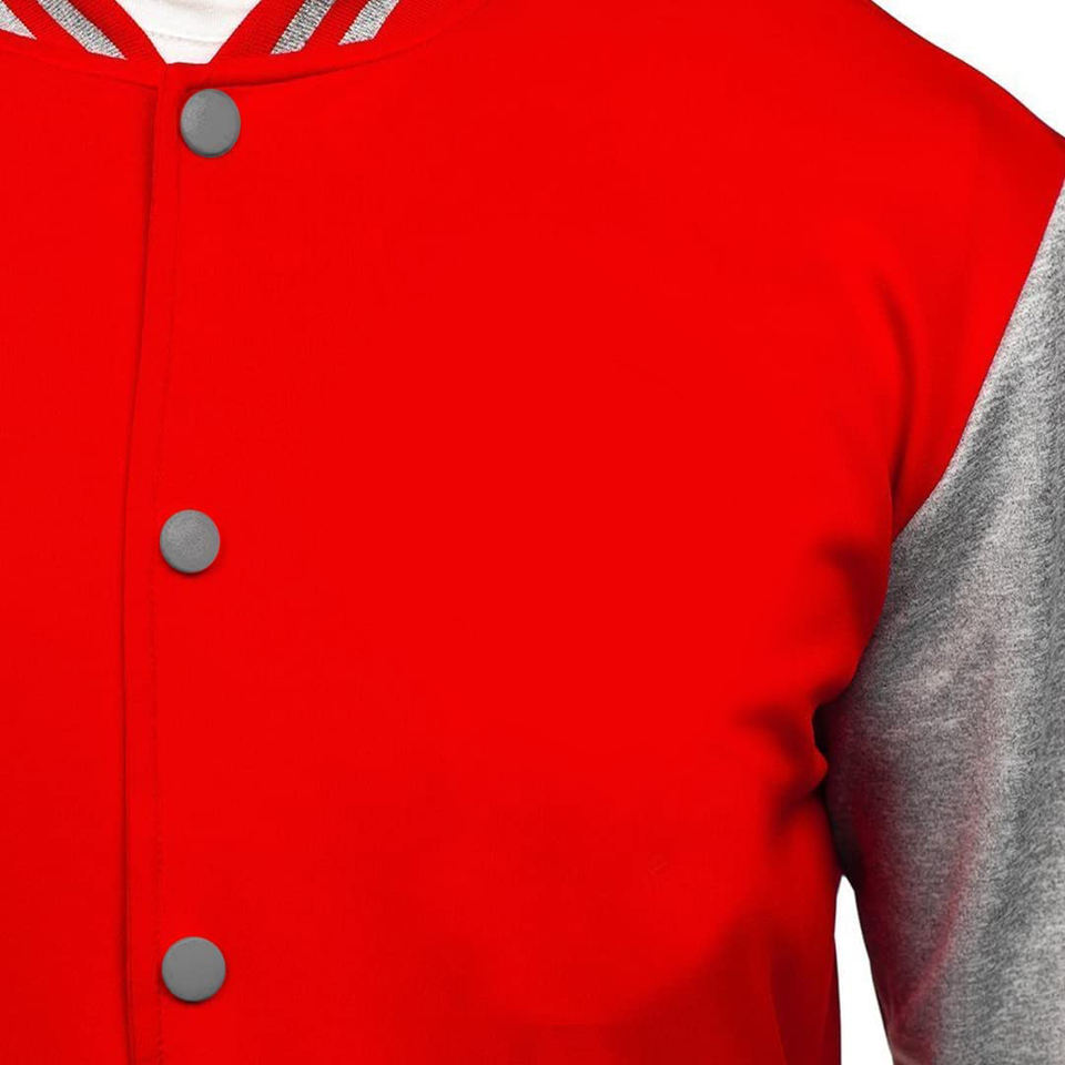 Hot Sale 2026 Letterman Jacket Men Custom Printed Red And Grey Men's ...