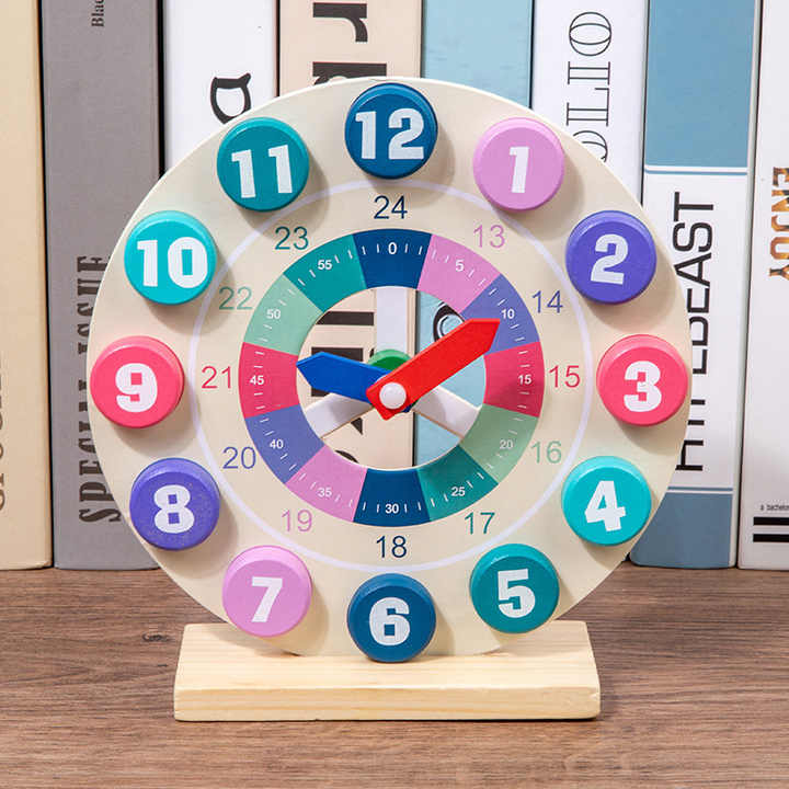 Wooden Shape Color Sorting Clock - Montessori Puzzle