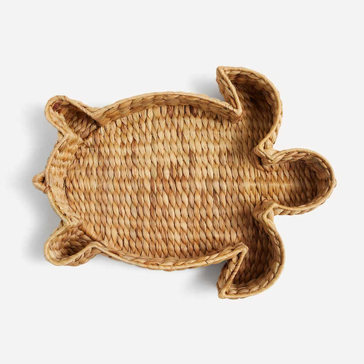 Elegant Wood Hyacinth Pocket-Empty Turtle-Shaped Serving Tray ...