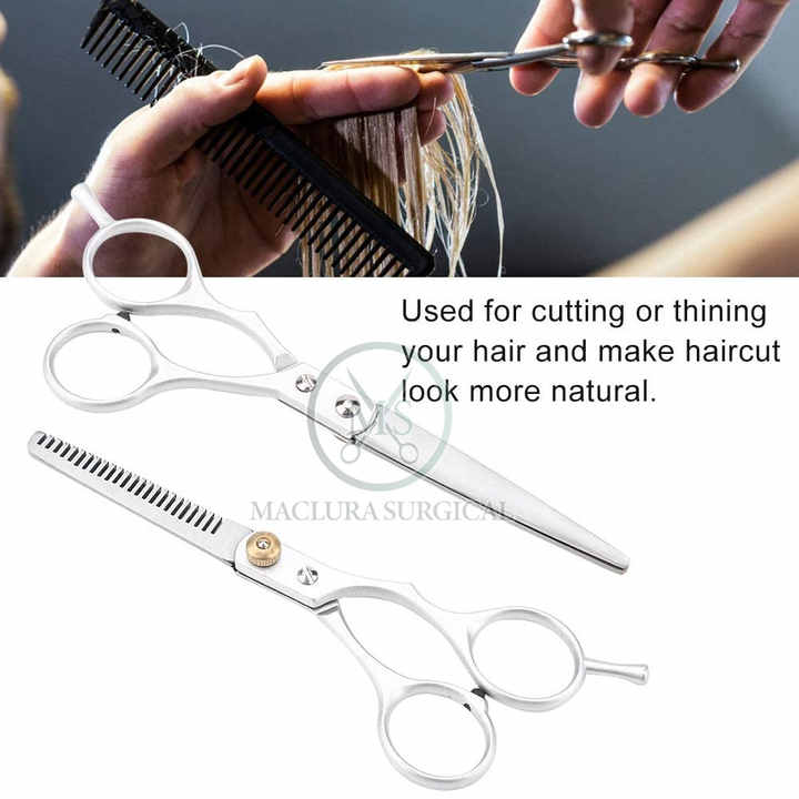 Premium Barber Hair Cutting Scissors Ergonomic Handle Stainless Steel ...