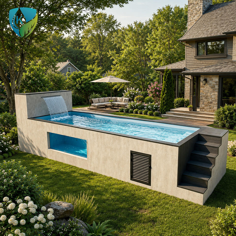 Square Above Ground Pools Swimming Outdoor Clear Fiberglass Acrylic ...