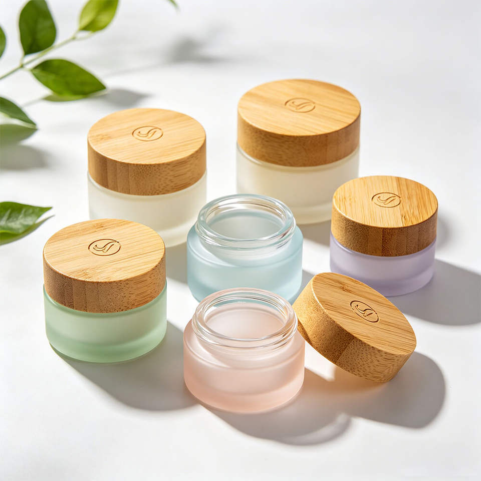 Eco Friendly OEM Screen Printing Portable Glass Skincare Jar ...