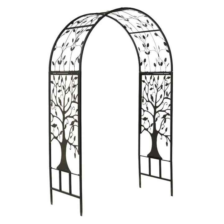 Metal Arched Garden Arbor with Tree of Life Design for Wedding Ceremony ...