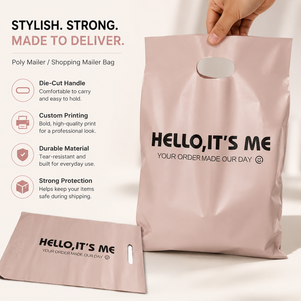 Factory Custom Die Cut Handle Poly Mailer Bags OEM Printed Packaging ...