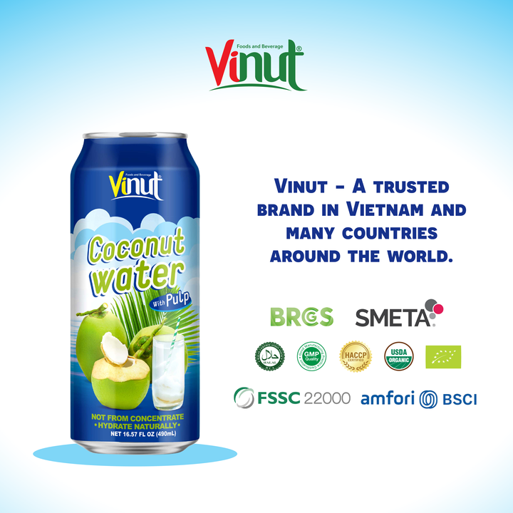 Fresh drink 490ml Vinut Pure coconut with PulpPulp (from real ...