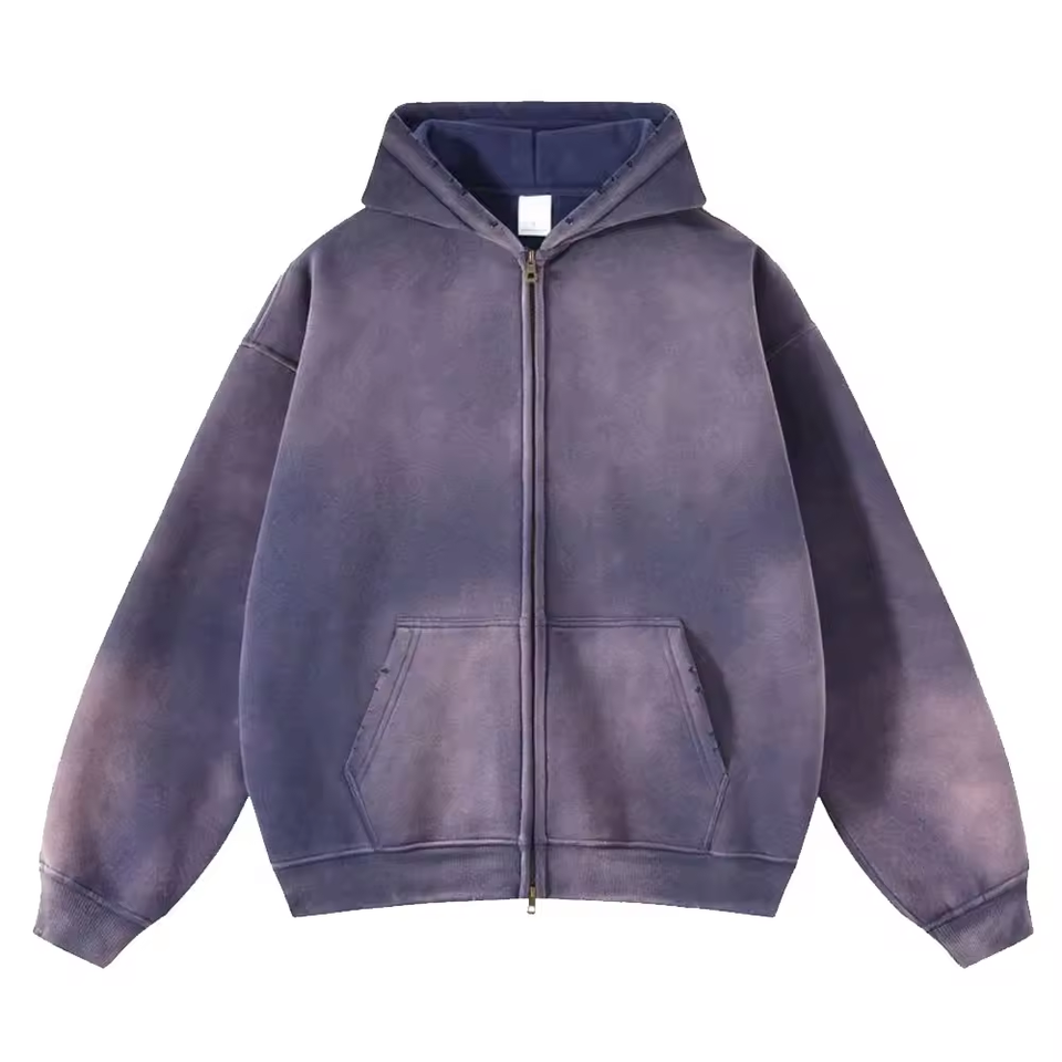 Custom Distressed Sun Faded Winter Plain Dyed Unisex Blanks Heavyweight ...