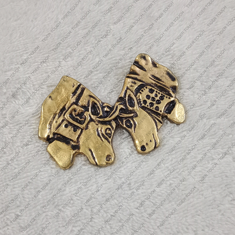 TIGER TOUCH - brass Buckle, Metal button Trachten